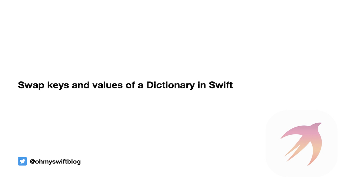 Swap keys and values of a Dictionary Swap keys and values of a Dictionary